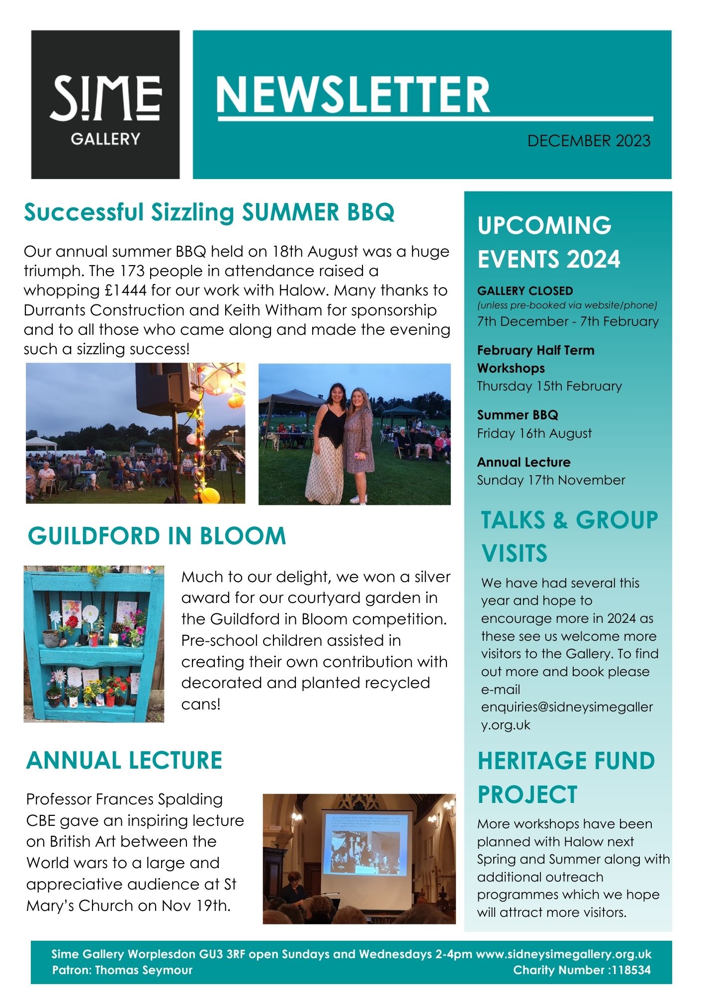 Winter 2023/2024 Sime Gallery Newsletter - Sime Gallery